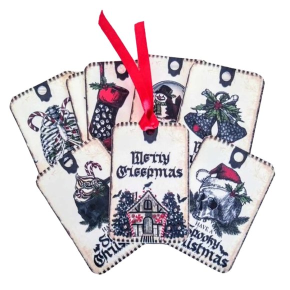 Hand Crafted | Holiday | New 6 Pc Set Large Spooky Gothic Christmas ...